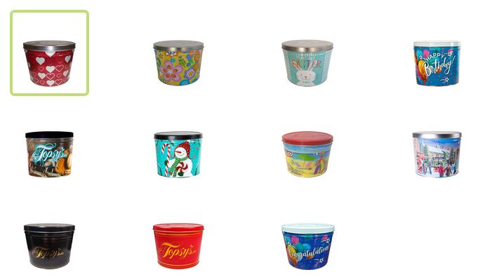 Popcorn Gift Tins | Topsys Popcorn Tins | Popcorn Tin
